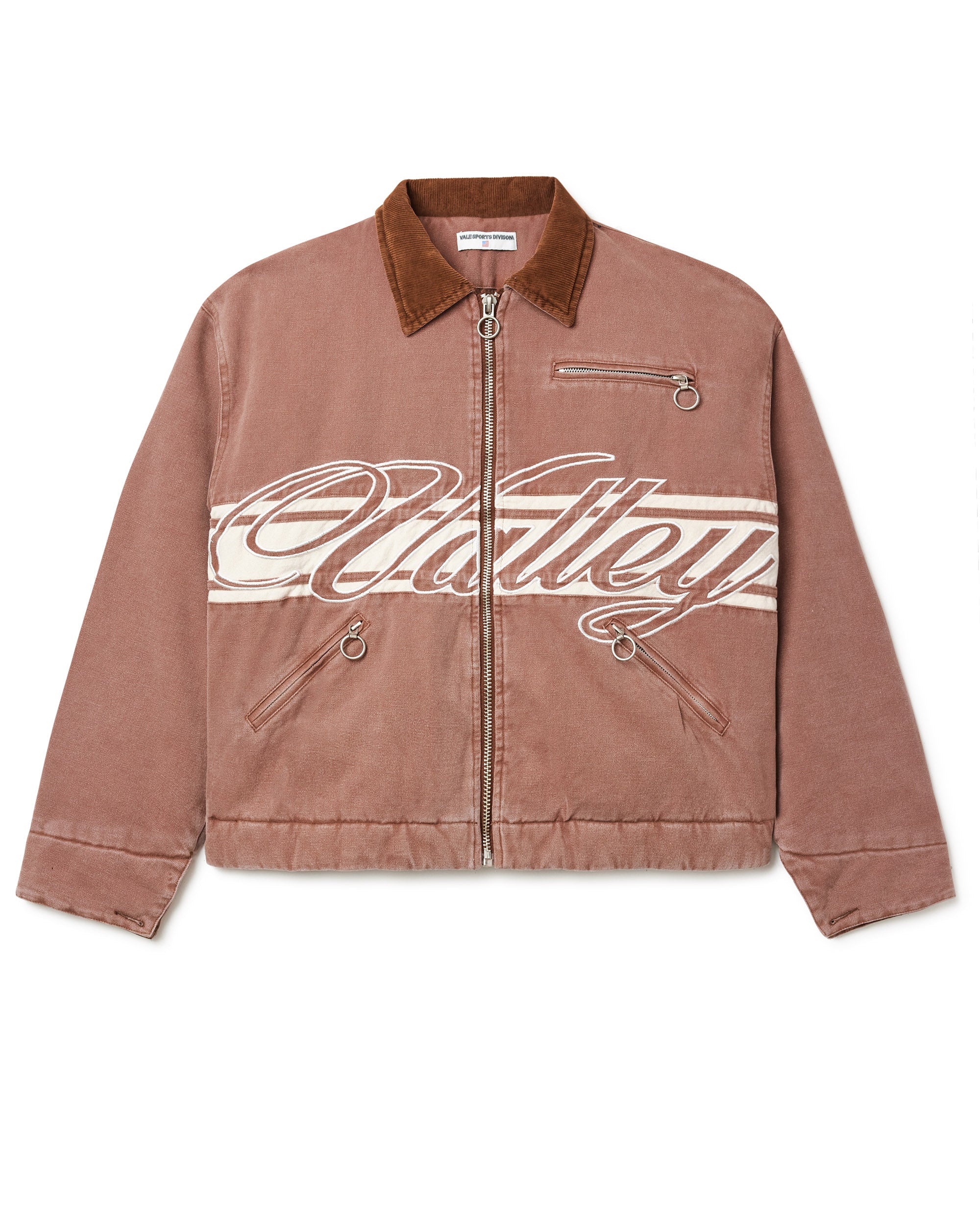 BROWN CURSIVE TRUCKER JACKET – VALE JERSEY CITY