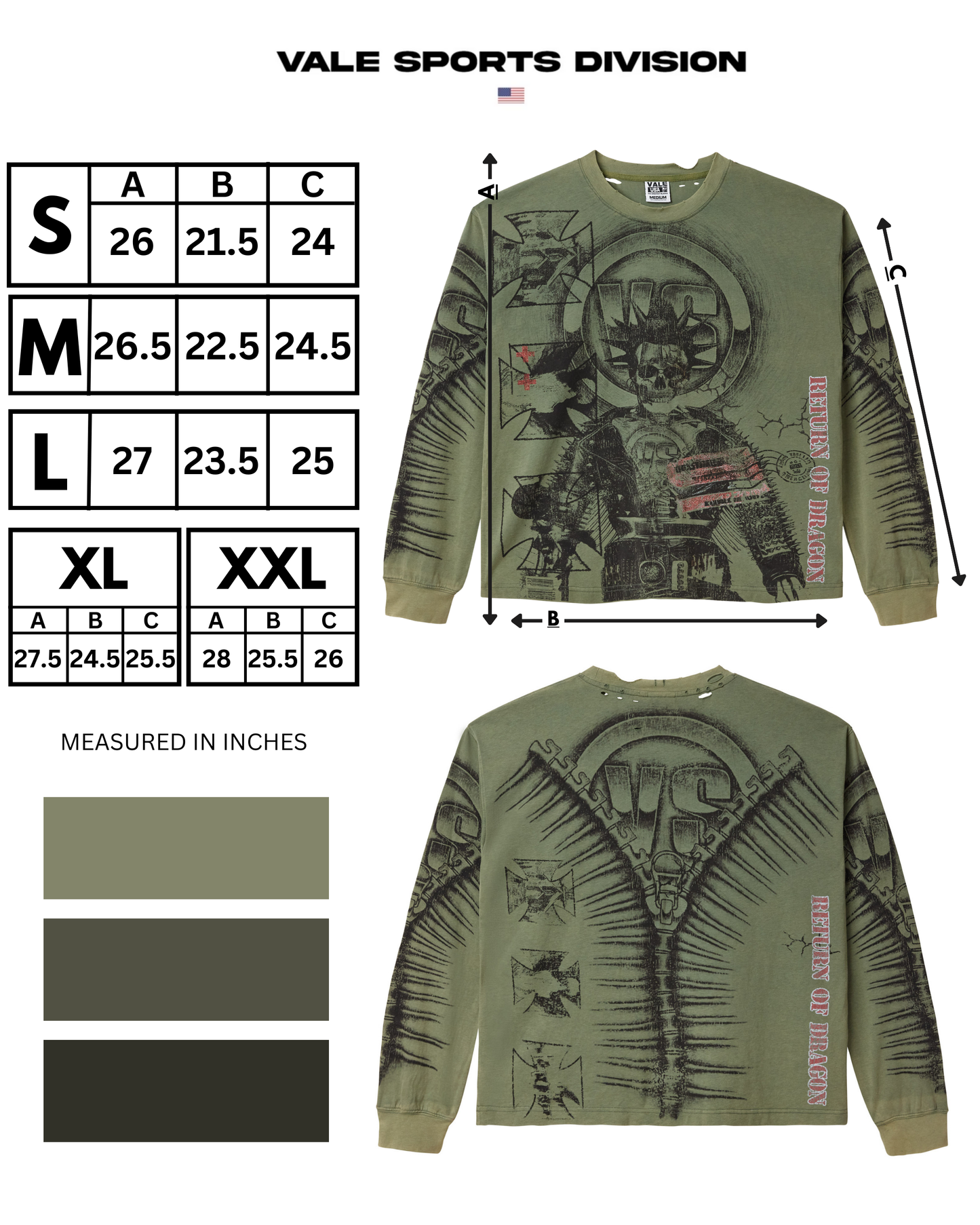 GREEN REGGIE LONGSLEEVE – VALE JERSEY CITY